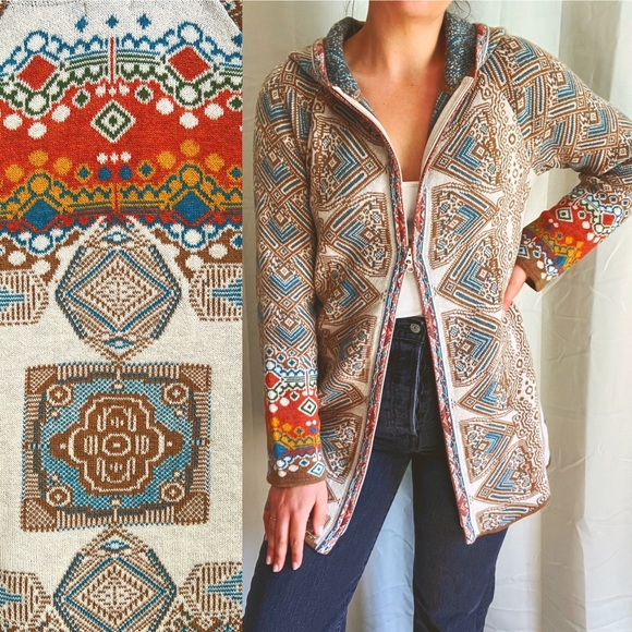 IVKO | Jackets & Coats | Rare Ivko Anthropologie Long Jacquard Jacket ...